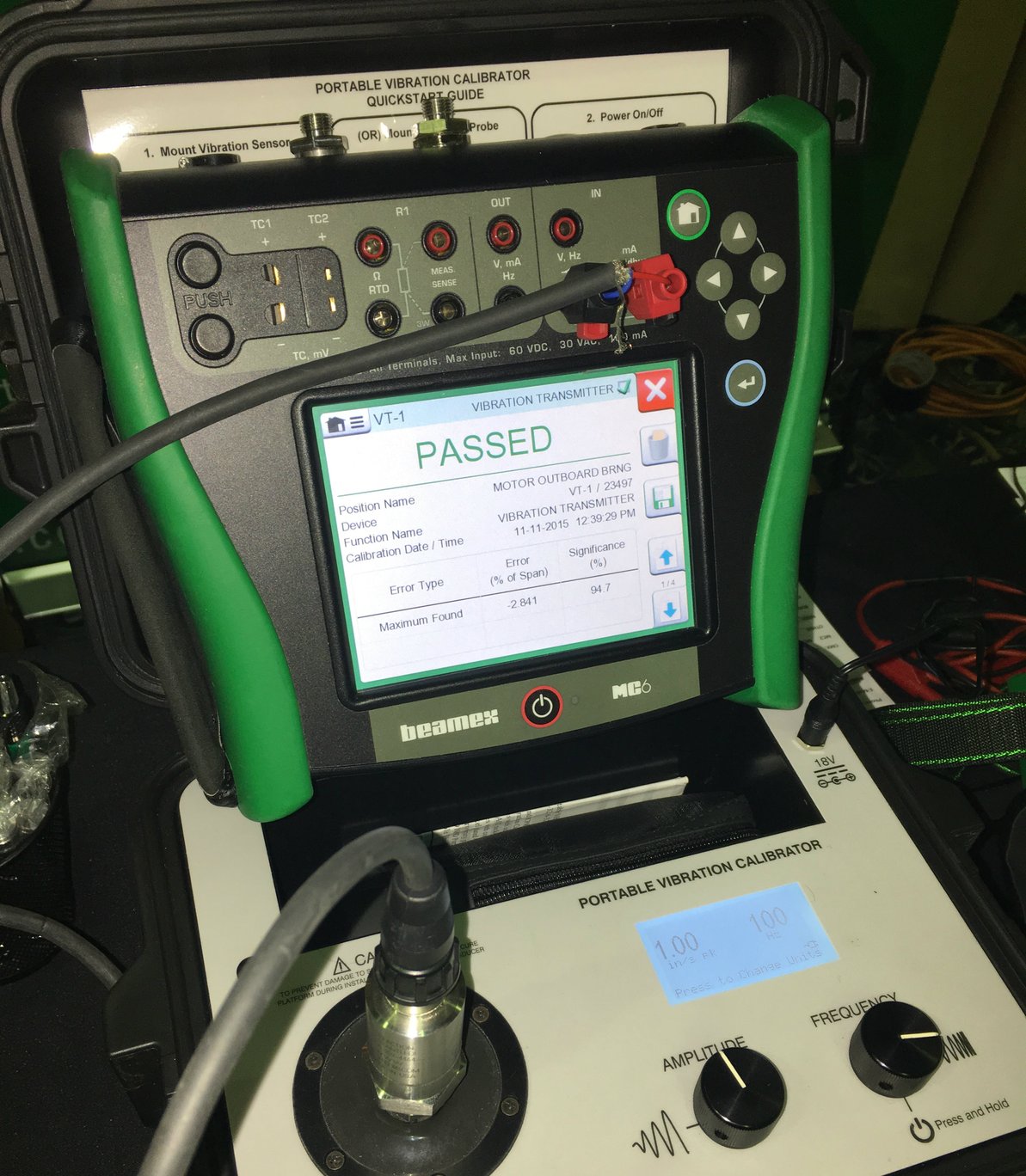 Vibration measurements and calibration
